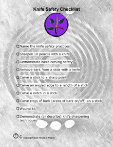 knife safety checklist - Ninjas in Nature